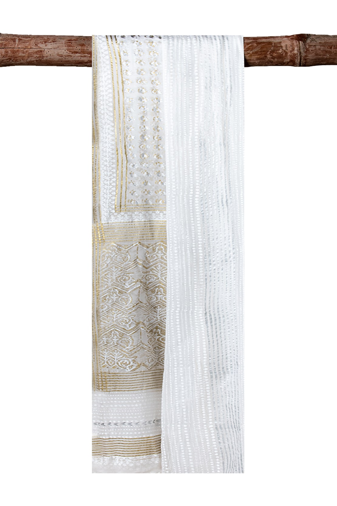 Block-printed Chiffon Suit - TPU-02/WG.1