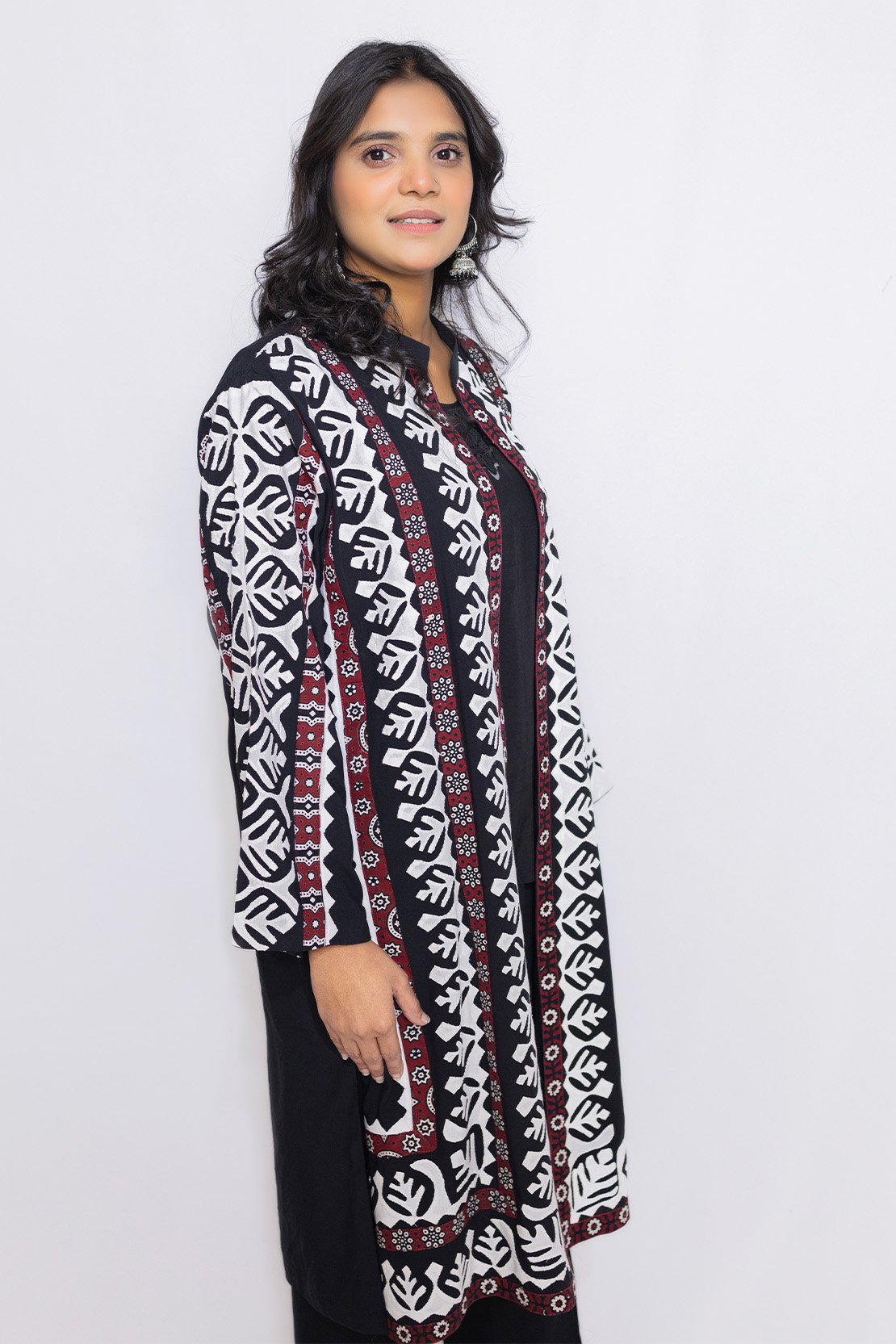 Ajrak Applique Gown