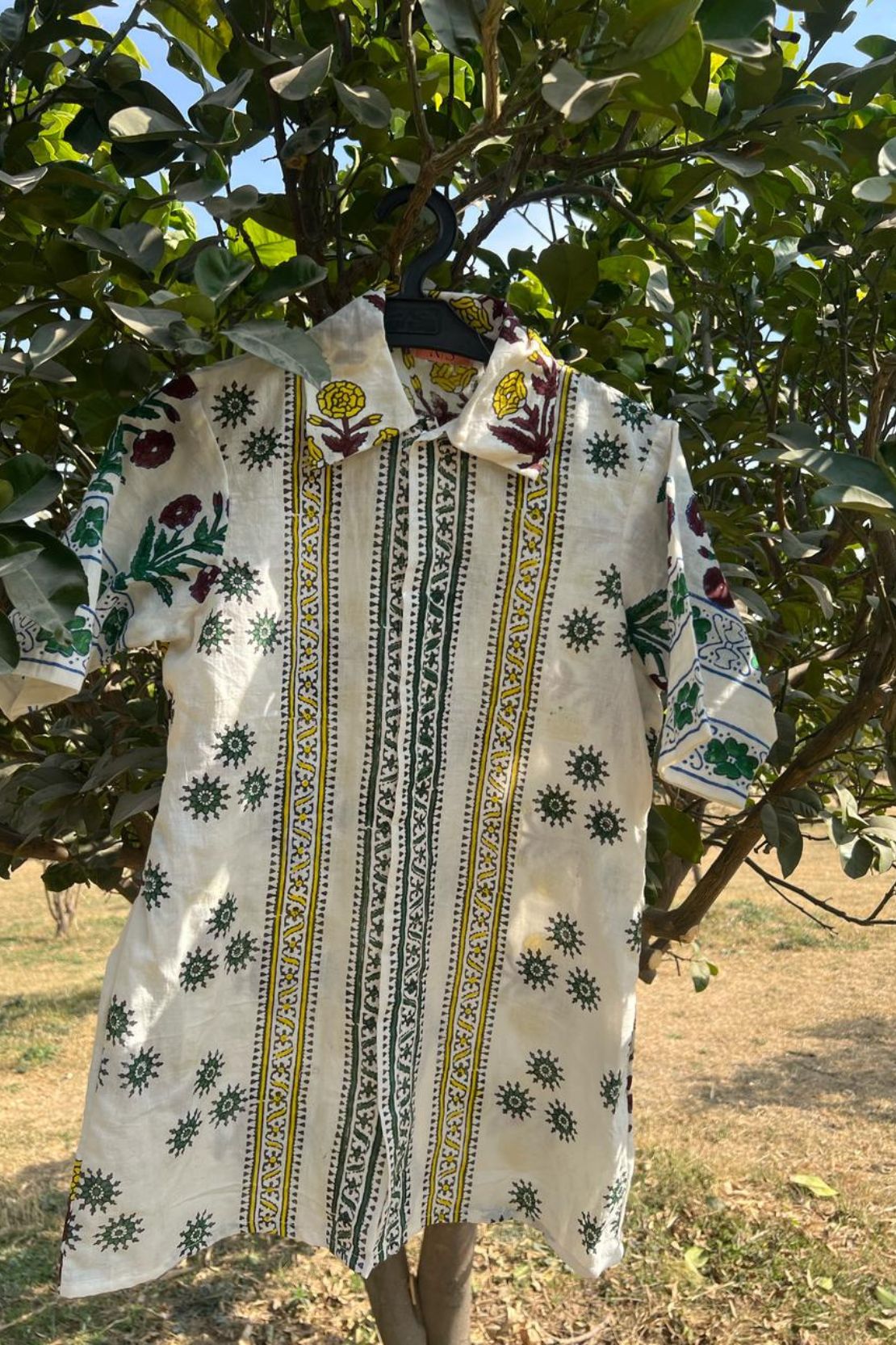 White patch work shirt