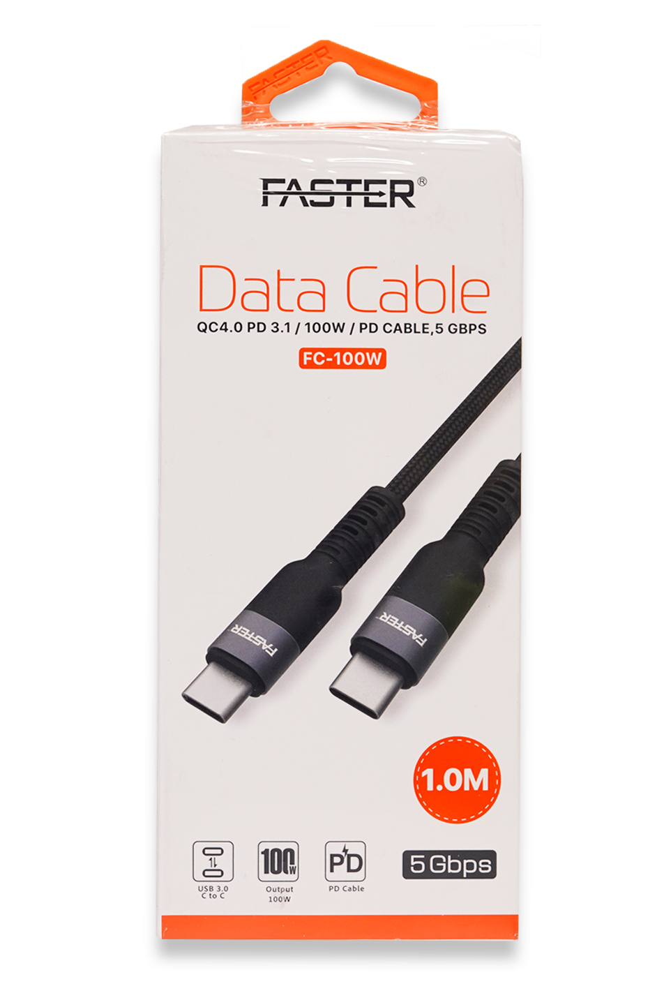 FASTER TYPE-C TO TYPE-C CABLE FC 100W -3.0 PD